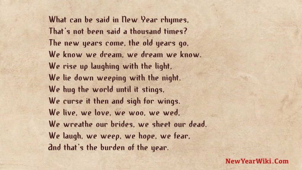 Famous Happy New Year Poems 2025 - New Year Wiki
